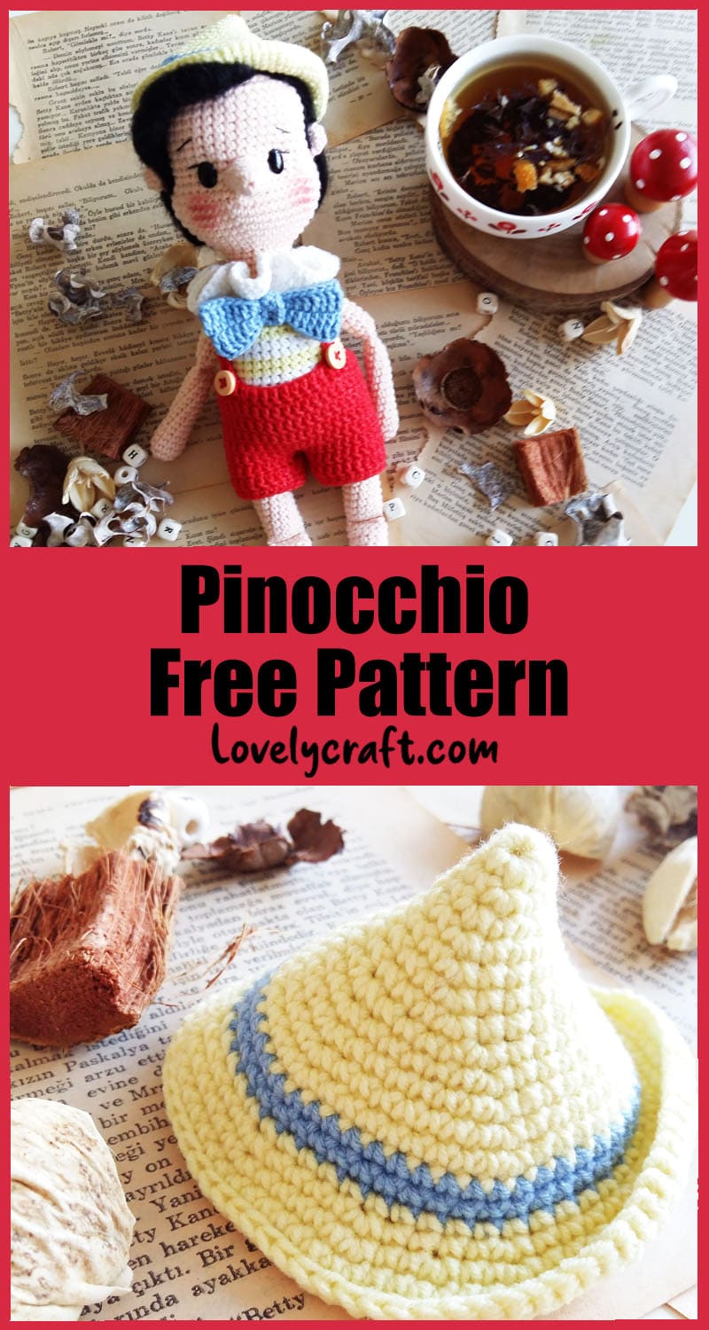 Pinocchio amigurumi doll crochet free pattern - Lovelycraft