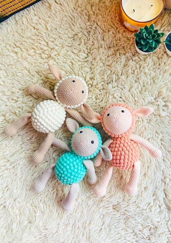 Popcorn Lamb Amigurumi Crochet PDF Free Pattern - Lovelycraft