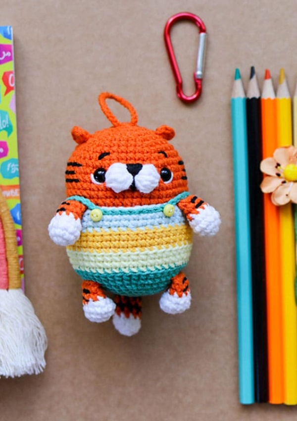 Tiger Keychain Amigurumi Crochet PDF Free Pattern - Lovelycraft