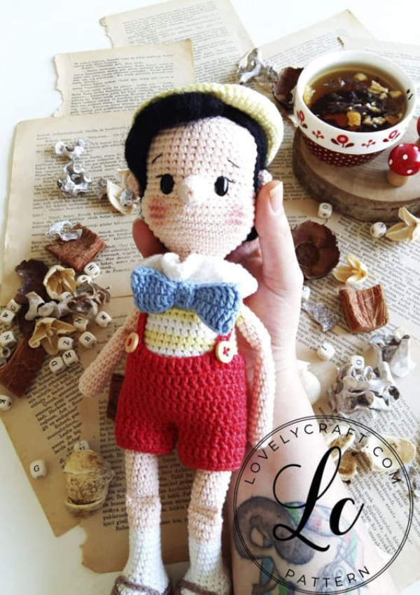 Crochet Pinocchio Amigurumi Doll Free Pattern - Lovelycraft