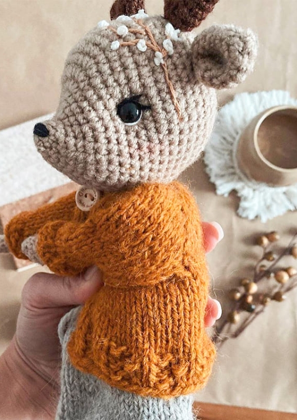 Crochet Fawn Deer Gazâl Free Amigurumi Pattern - Lovelycraft