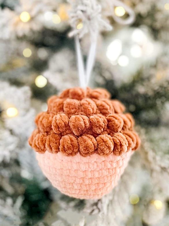 Crochet Acorn Ball Ornament Free Pattern - Lovelycraft